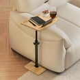 360° Couch Sofa Tray Table for Small Spaces Bamboo Side Table Height ...