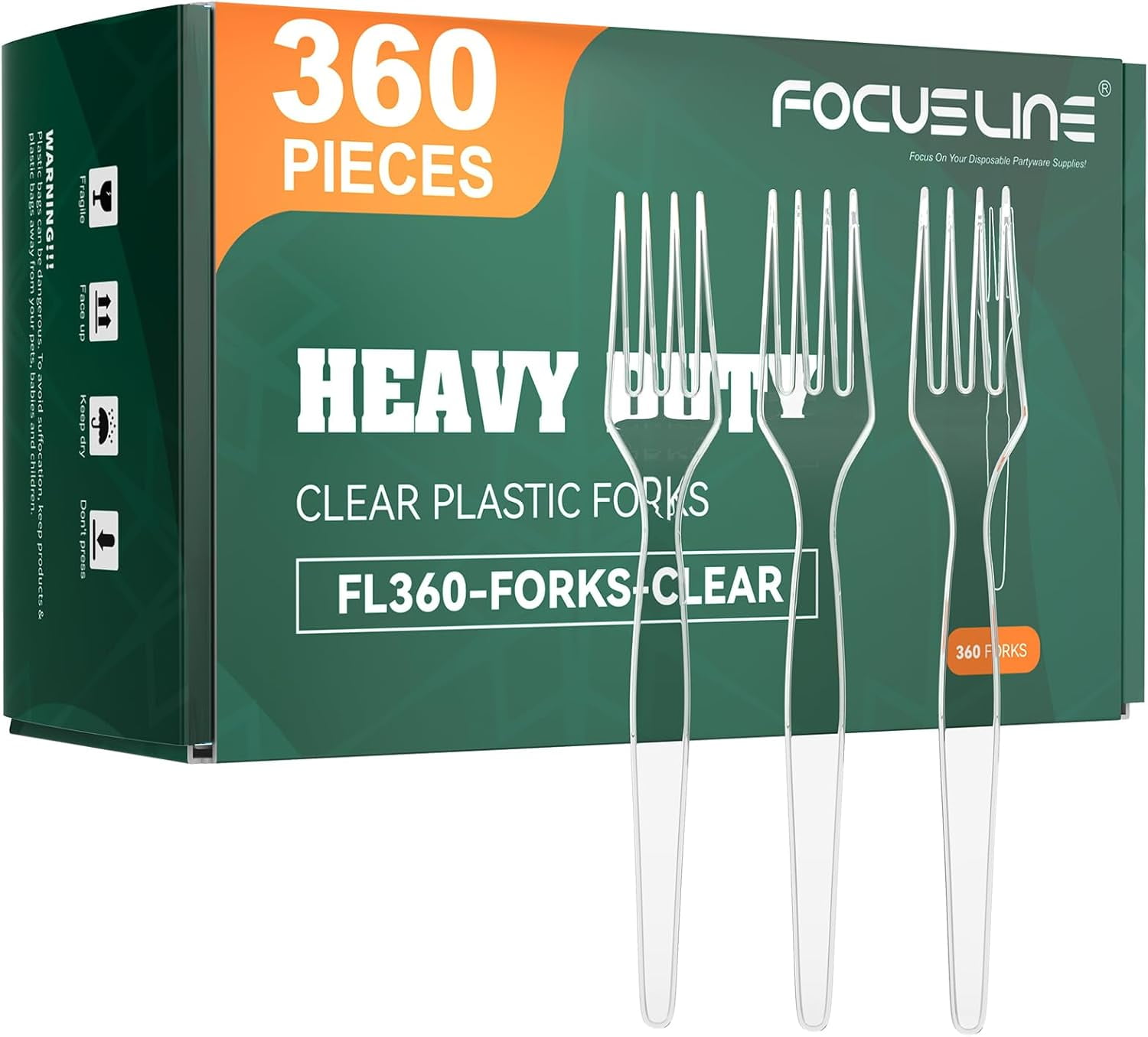 360 Count Clear Plastic Forks Heavy Duty, Solid and Durable Premium ...