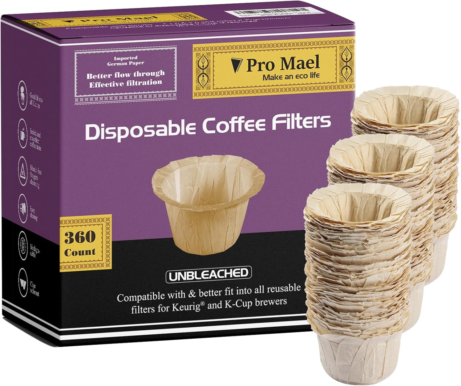 360 Count Disposable K Cup Filters, Coffee Filter Paper for Brewers ...