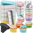 360 Count Mixed Shape Mini Baking Pans with Lids and Spoons, Multicolor ...