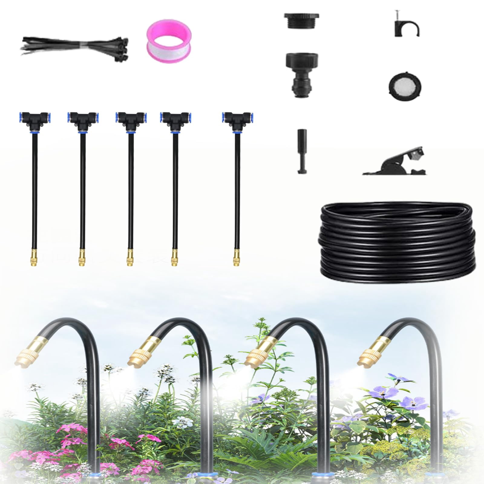 360° Curved Garden Automatic Irrigation System, Adjustable Drip ...