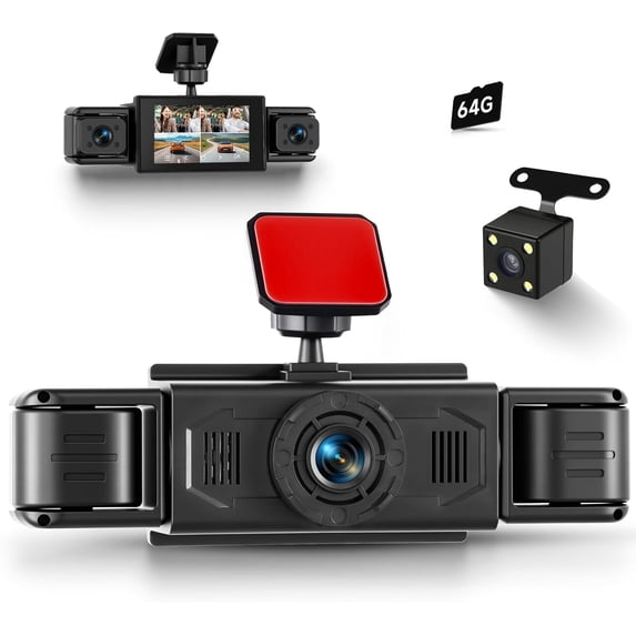 360° Dash Cam Front/Rear/Inside/Side 4 Channel Dash Camera HD Car Dash ...