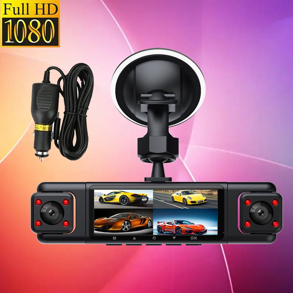 360-Degree 4-Camera Dash Cam 1080P HD Infrared Night Vision G-Sensor ...