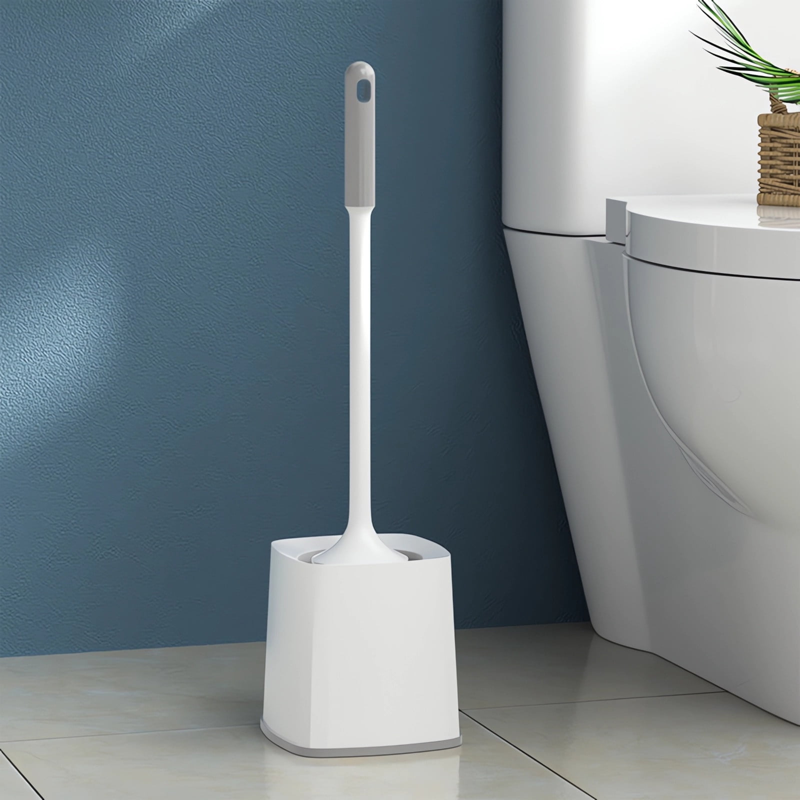 360 Degree Extended Handle Toilet Brush with Base | Universal Bathroom ...