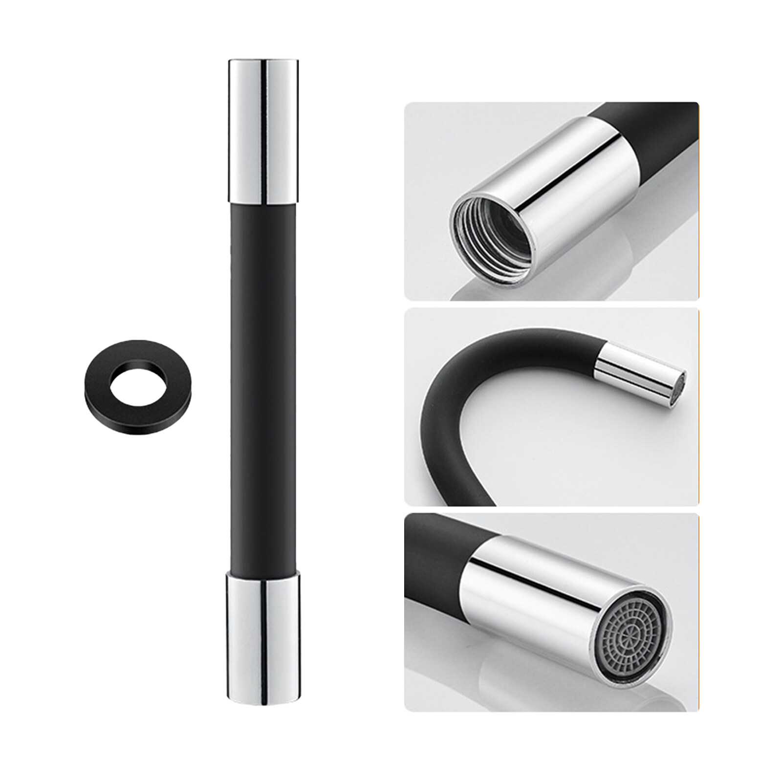 360 Degree Faucet Sprayer Extension Hose Silicone Extension Tube with ...