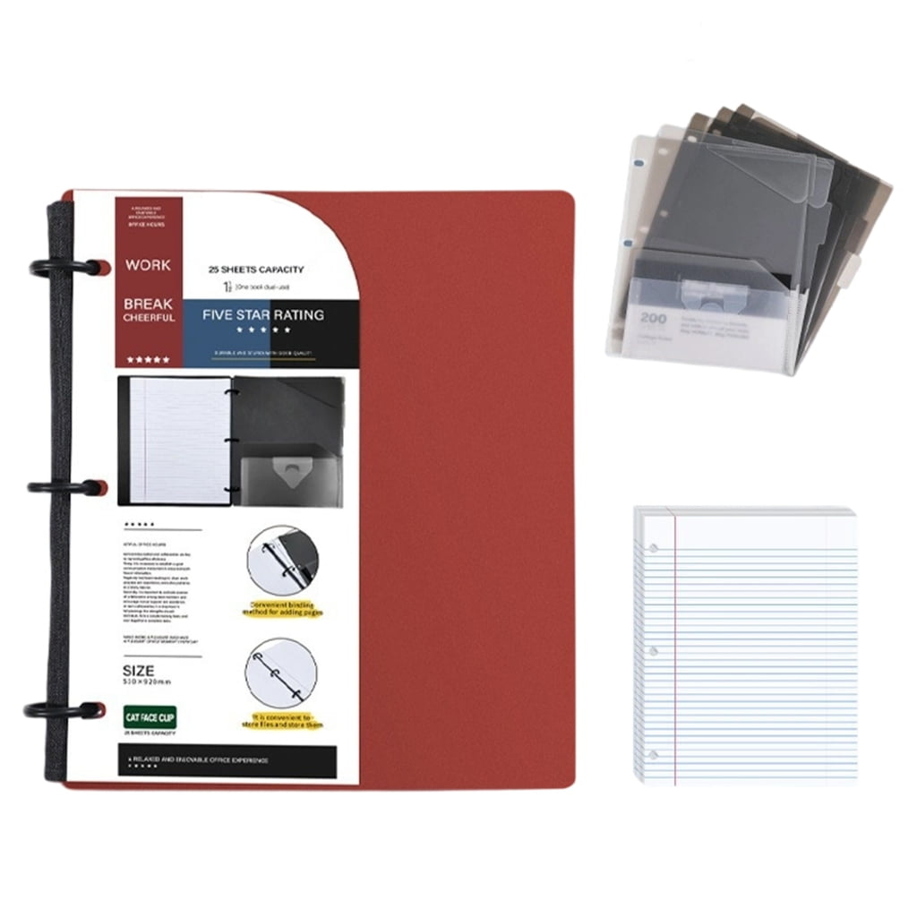 360 Degree Foldable Plastic Binders Notebook Refill Able Pages Standard ...