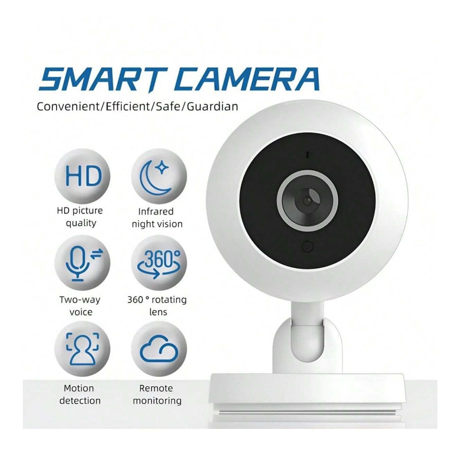 360 Degree Pan/Tilt Panoramic IP Camera for Home Security, WiFi 1080P ...
