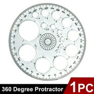 Open Center Protractor, Plastic, 6" Ruler Edge, Clear | Bundle of 5 ...