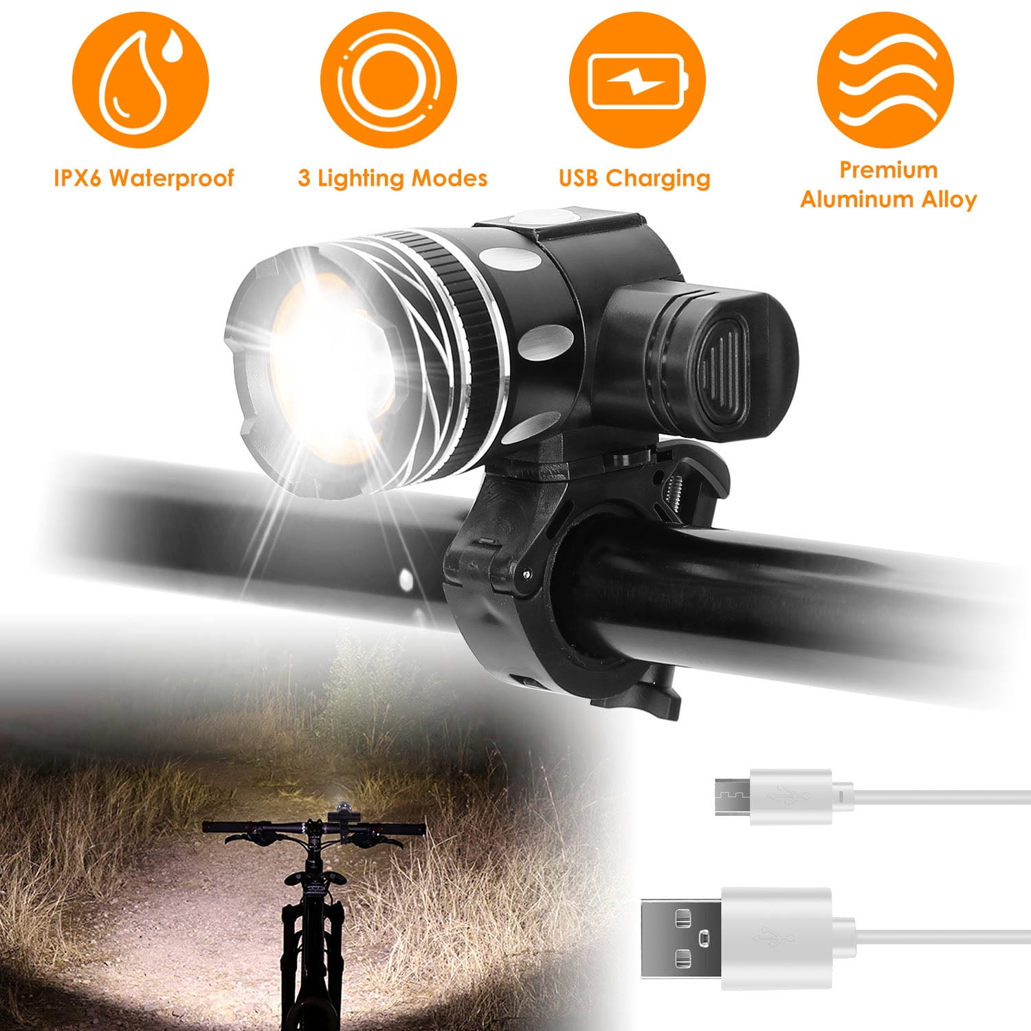 360 Degree Rotatable Bicycle Night Light，High Lumens Super Bright ...