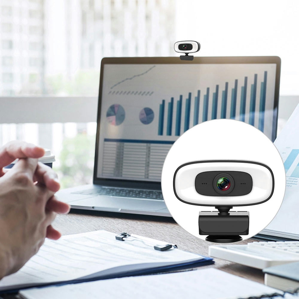 360 Degree Rotatable Computer Webcam USB HD Video Wide Angle Stereo ...