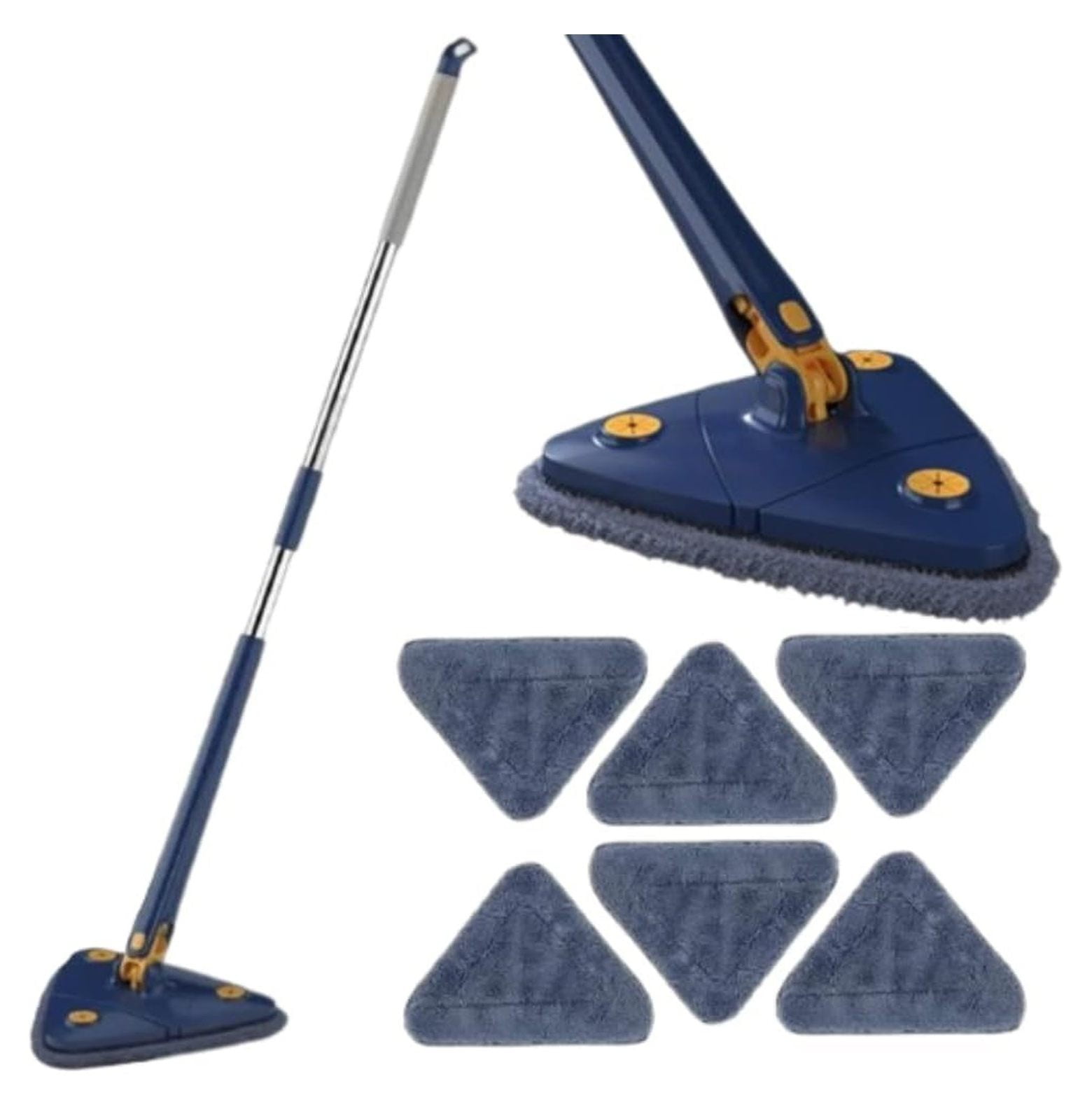 360 Degree Rotating Adjustable Cleaning Mop With 6 Heads, Telescopic ...