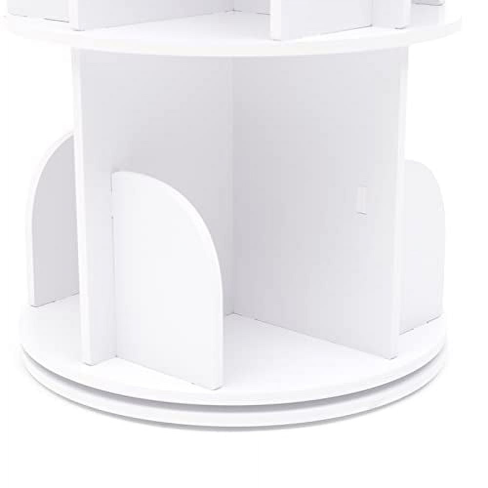 360 Degree Rotating Bookshelf, 4 Tier Stackable Solid Book Storage ...