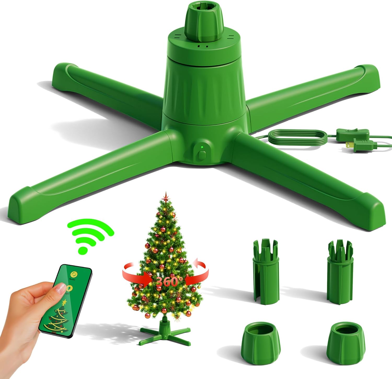 360 Degree Rotating Christmas Tree Stand for 6ft 7.5ft 9ft Artificial ...