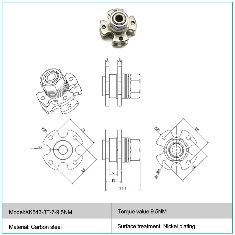 360 Degree Rotating Disc Type Damping Shaft Pitch Disc Shaft XK543-3T-7 ...