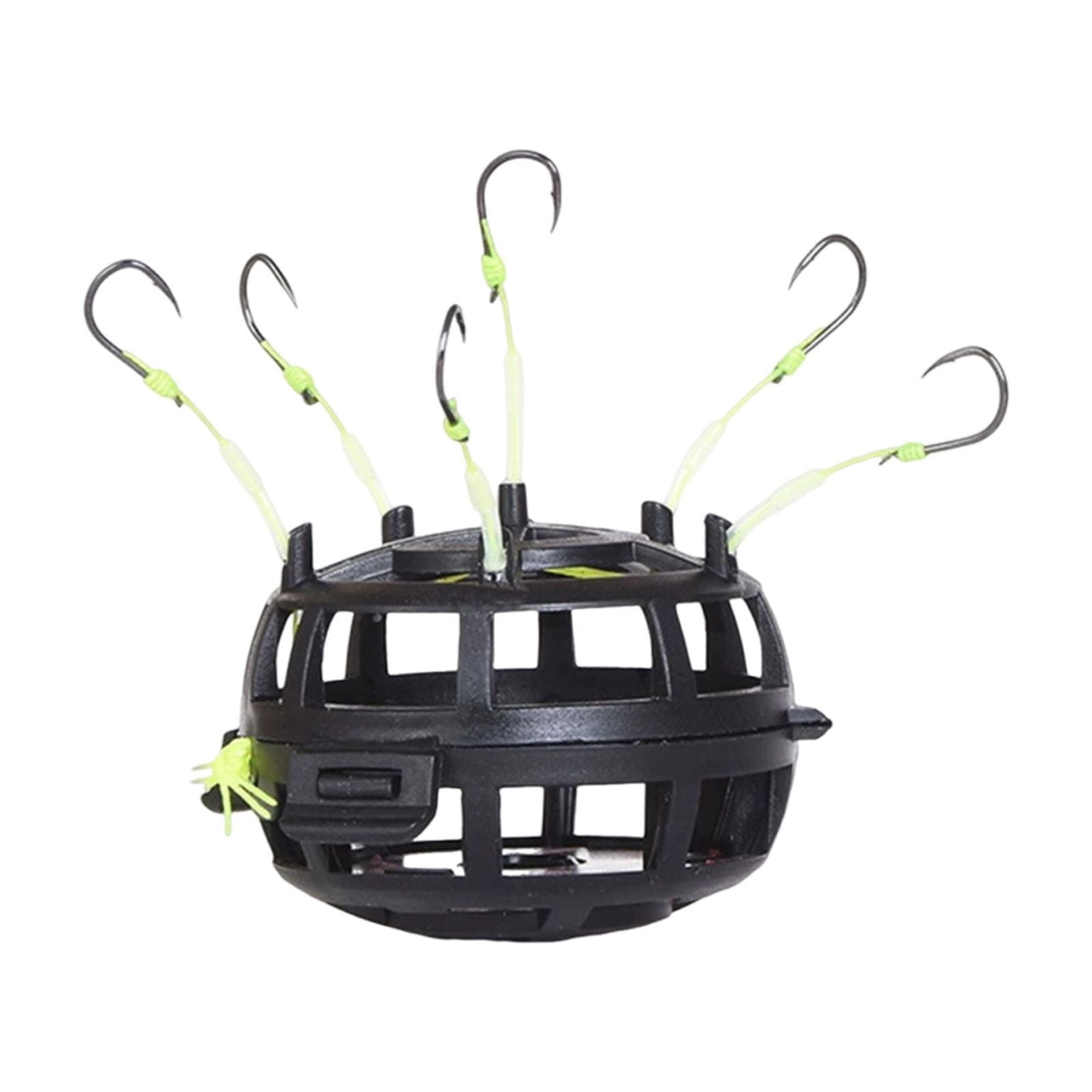 360 Degree Rotating Fishing Bait Cage with Multiple Hooks Floating ...