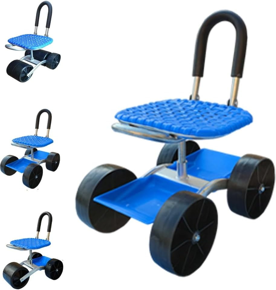 360 Degree Rotating Gardening Seat with Adjustable Height, Garden Cart ...