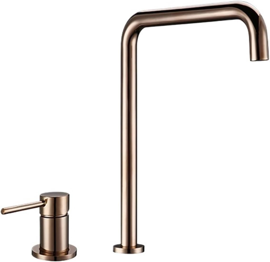 360 Degree Rotating Kitchen Faucet Solid Brass Double Hole Single ...