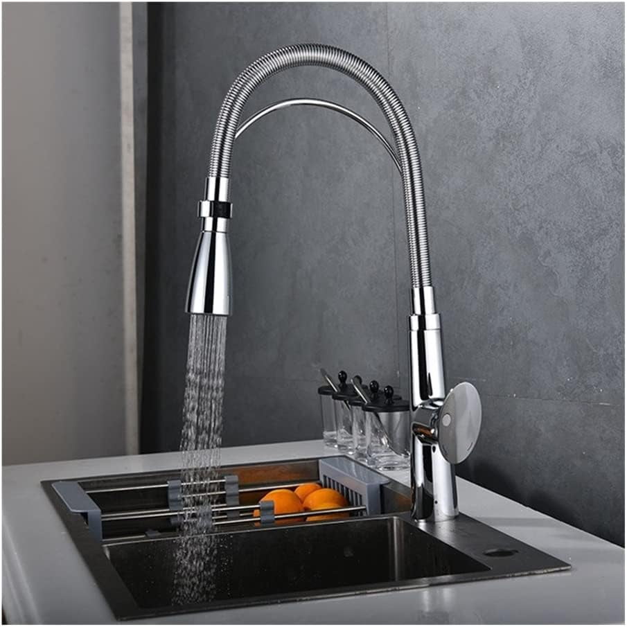 360 Degree Rotating Kitchen Faucet with Pull-Down Sprayer, Black Brass ...