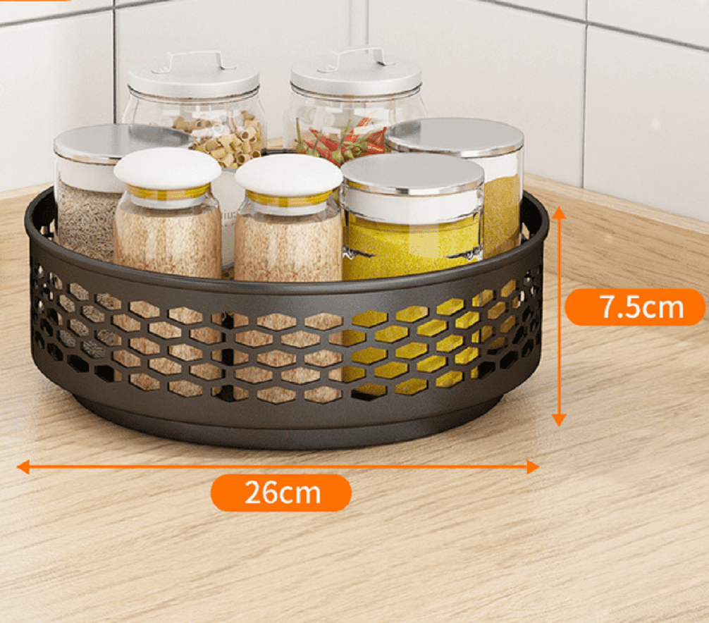 360 Degree Rotating Spice Rack,Kitchen Counter Top Shelf,Spice Storage ...