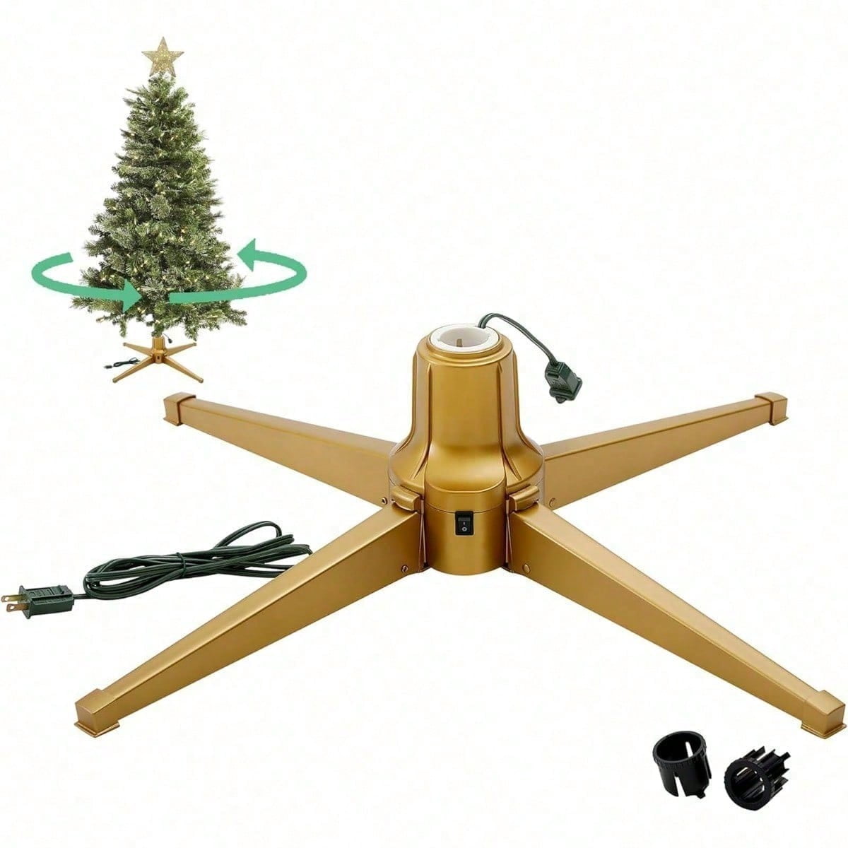 360-Degree Rotating Spinning Metal Christmas Tree Stand Base for Trees ...