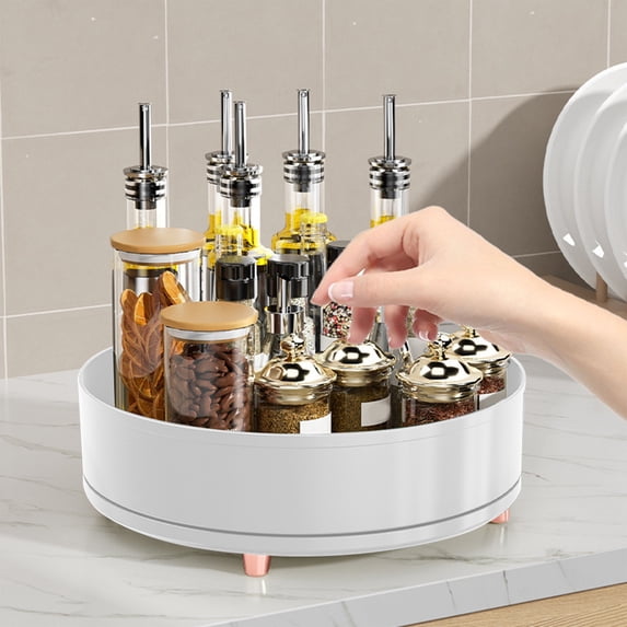 360-Degree Rotating Storage Tray for Cosmetics, Perfume & Condiments ...