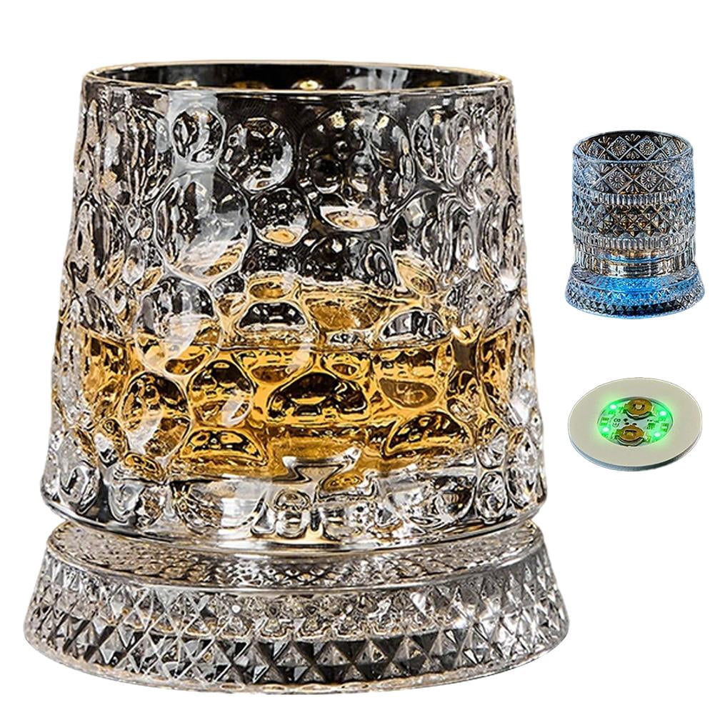 360 Degree Rotating Whiskey Glass, 1 Pack Rotating Crystal Whiskeys ...