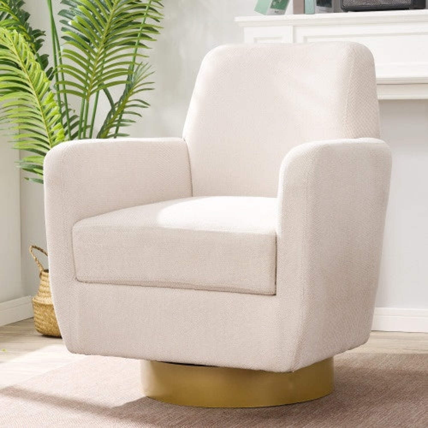 360 Degree Rotation Armchair Cotton Linen Skin Friendly Fabric ...