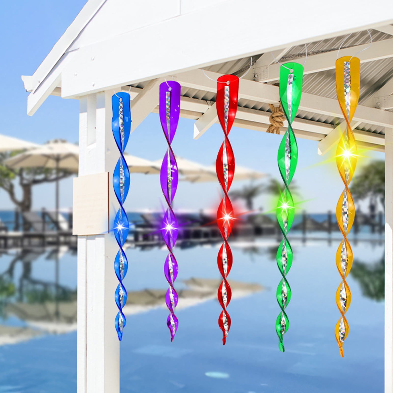 360 Degree Rotation Bird Deterrent Rods – Vibrant Color Reflective Wind ...