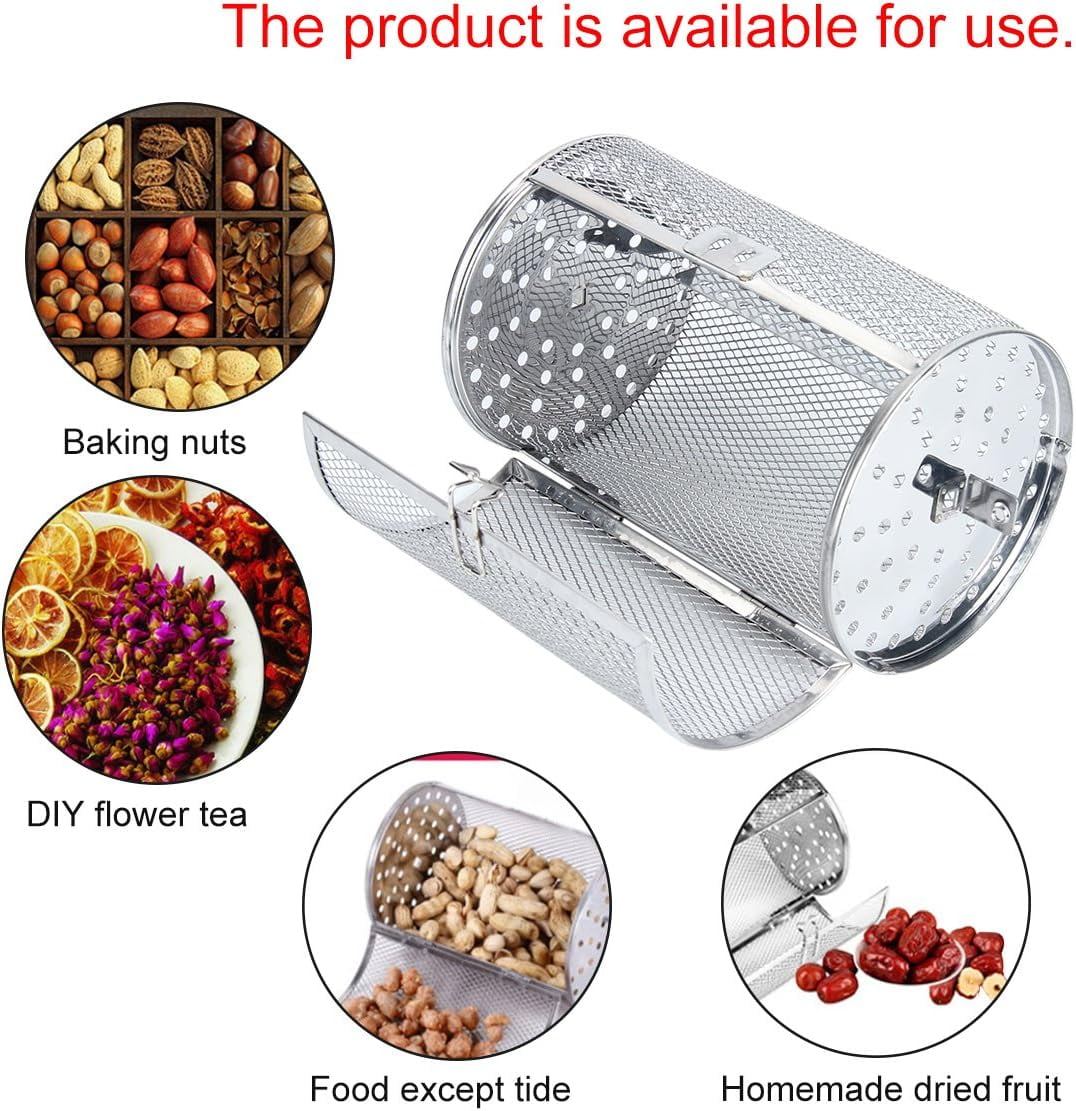 360 Degree Rotation Design BBQ Grill Basket, Stainless Steel Rotisserie ...