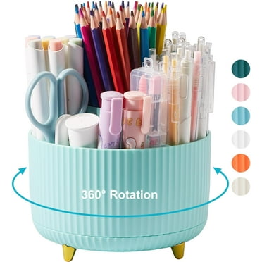 Pencil Holder for Desk - Acrylic Desk Organizer with Hand Grips, 360 ...