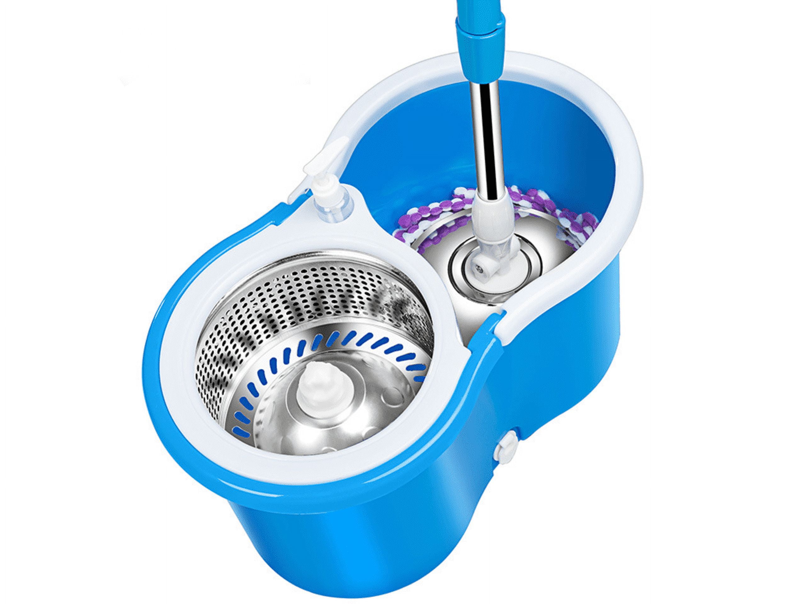 360 Degree Spin Mop Wheels Stainless Steel Spin-Dry Bucket- Easy Wring ...