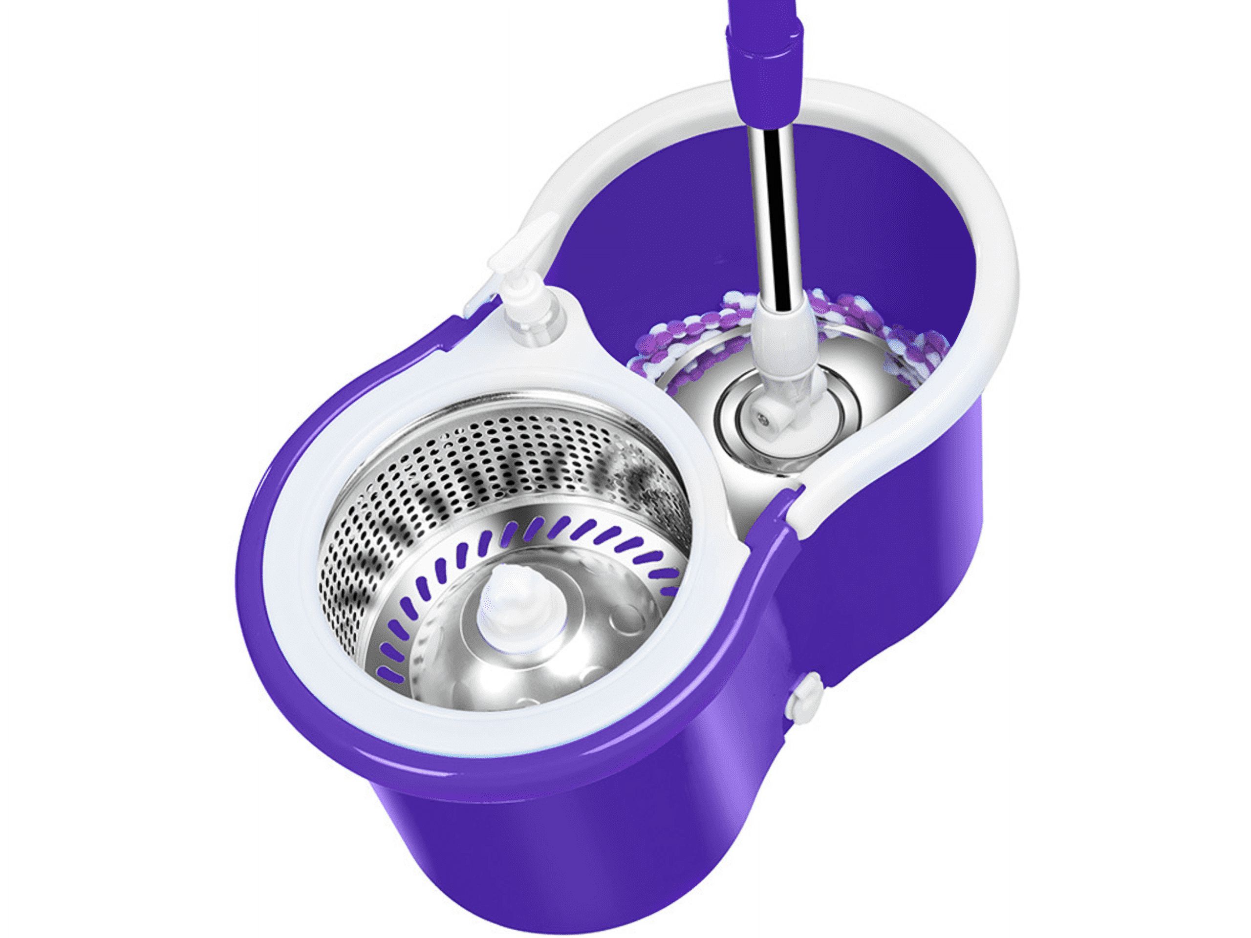 360 Degree Spin Mop Wheels Stainless Steel Spin-Dry Bucket- Easy Wring ...