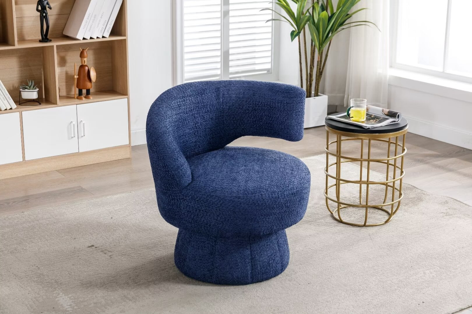360 Degree Swivel Accent Chair, Cuddle Barrel Sofa Chair Round ...