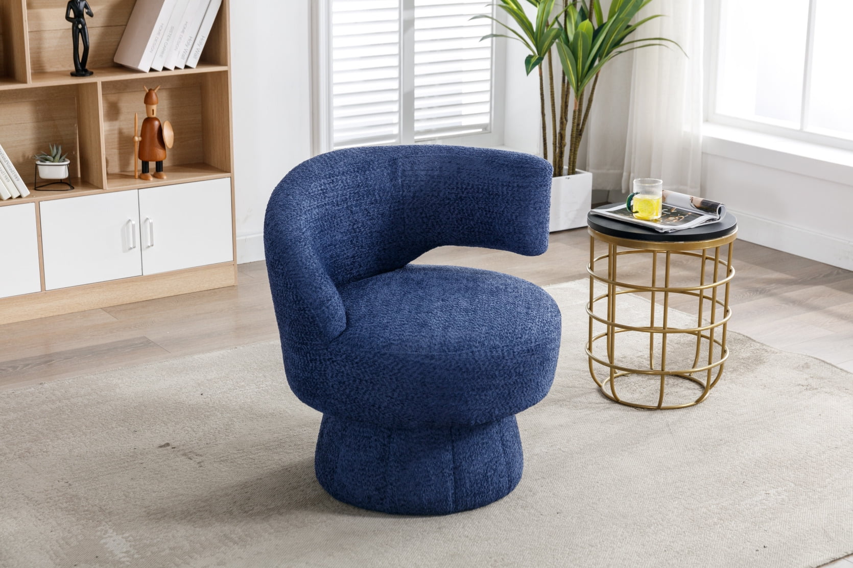 360 Degree Swivel Accent Chair, Cuddle Barrel Upholstered Armchairs ...