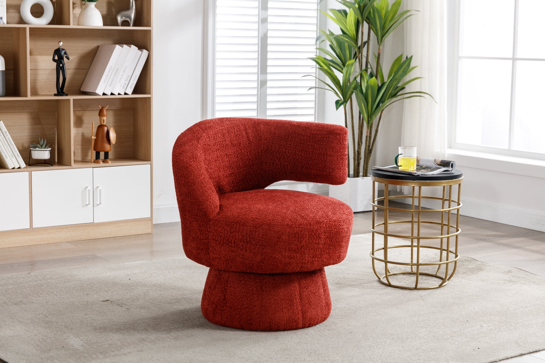 360 Degree Swivel Accent Chair, Cuddle Barrel Upholstered Armchairs ...