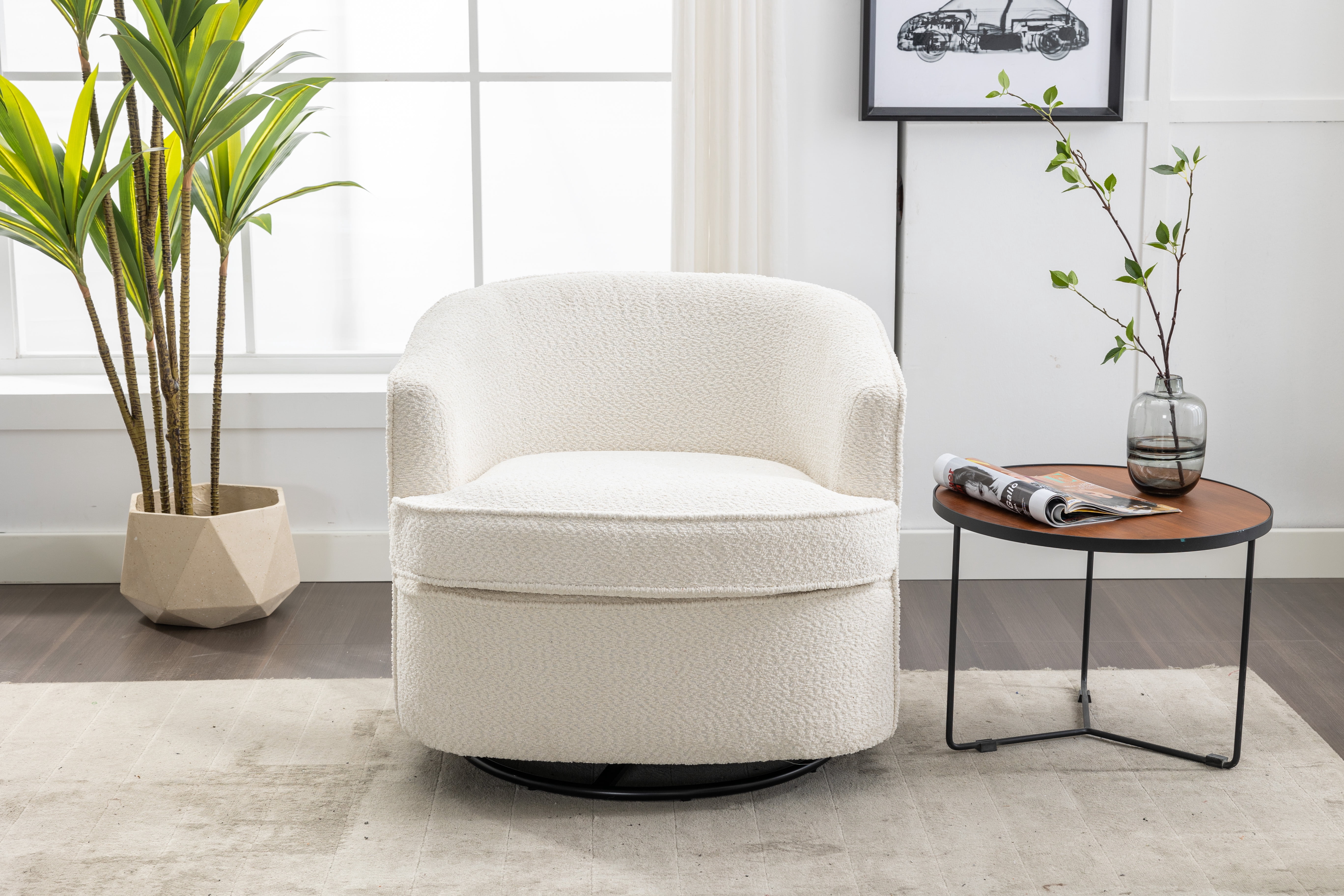 360 Degree Swivel Accent Chair, Small Living Room Chair, Modern Swivel ...