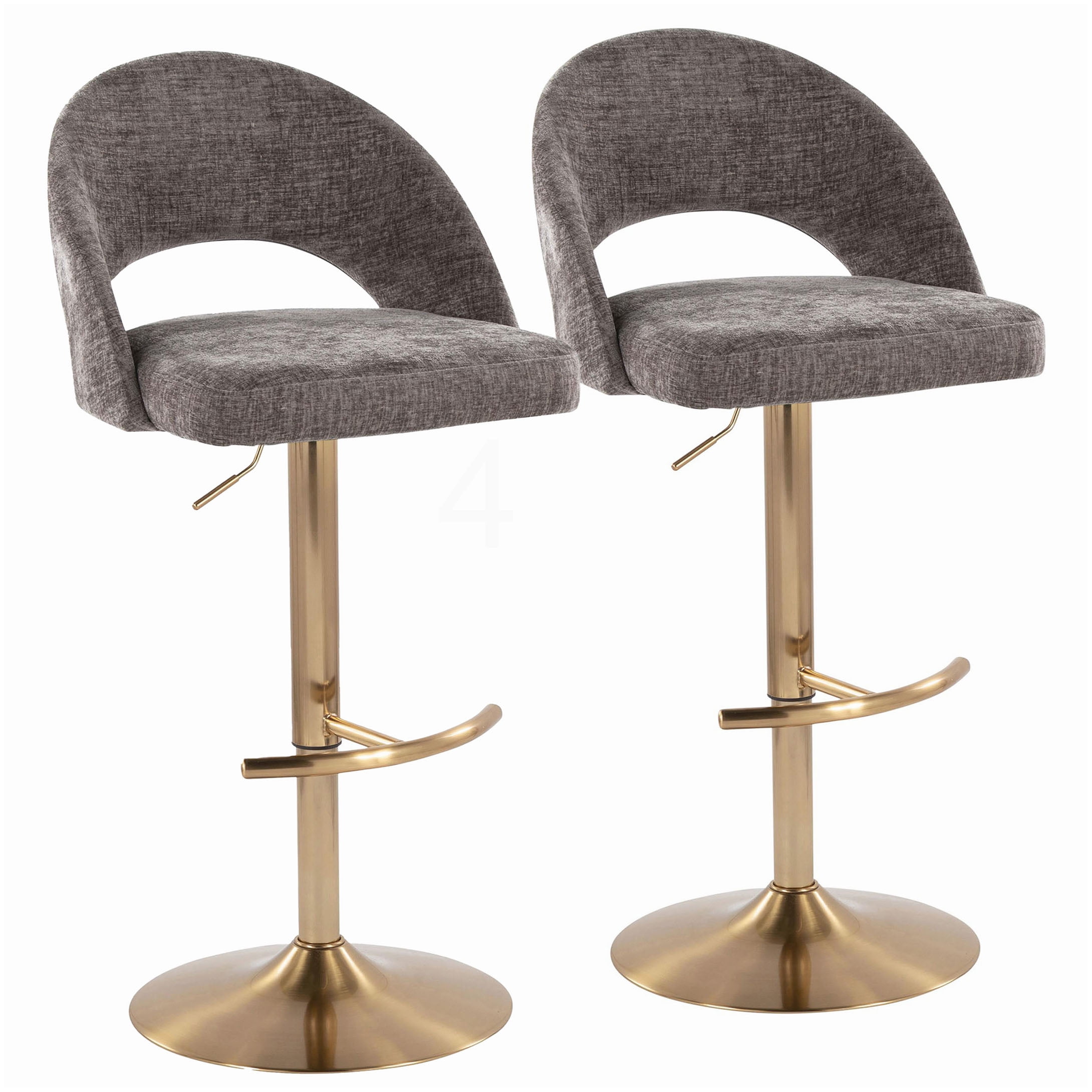 360-Degree Swivel Bar Stools Set of 2, Adjustable Counter Stools with ...