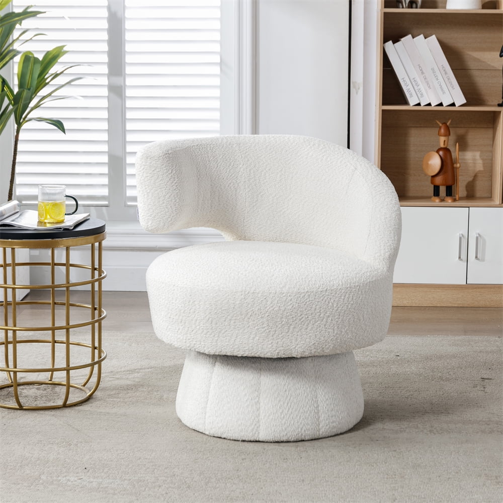360 Degree Swivel Barrel Chair, Cuddle Accent Chair with Wide ...