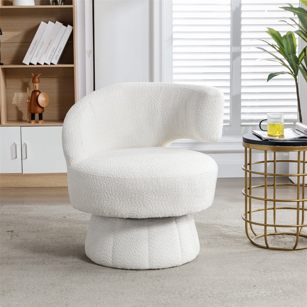 360 Degree Swivel Barrel Chair, Cuddle Accent Chair with Wide ...