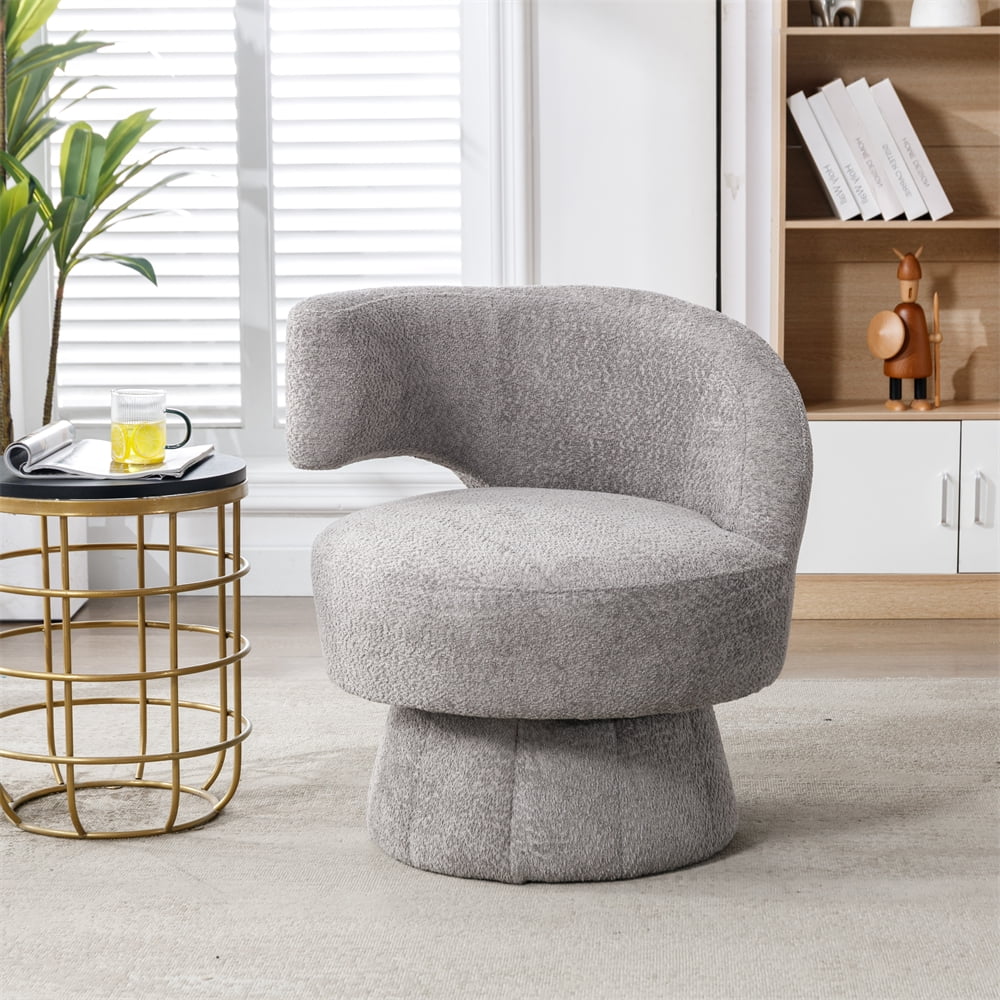 360 Degree Swivel Barrel Chair, Cuddle Accent Chair with Wide ...