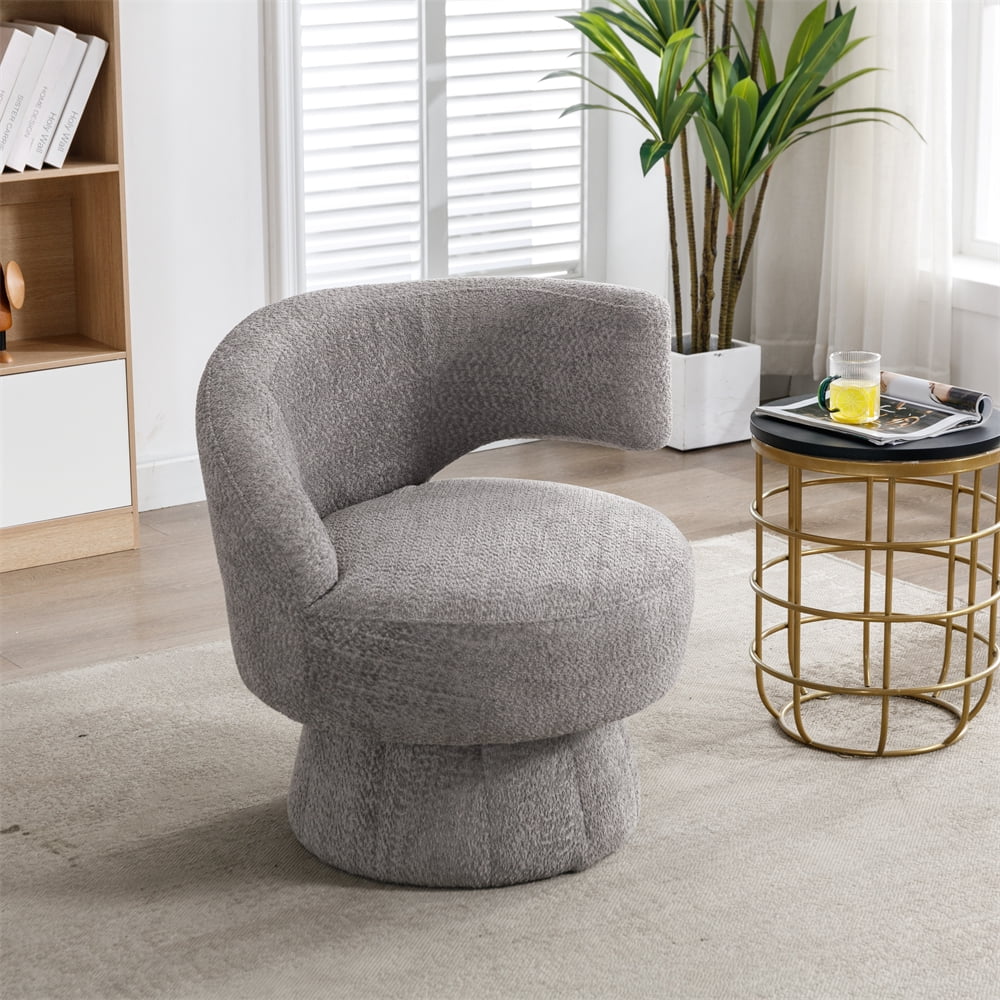 360 Degree Swivel Barrel Chair, Cuddle Accent Chair with Wide ...