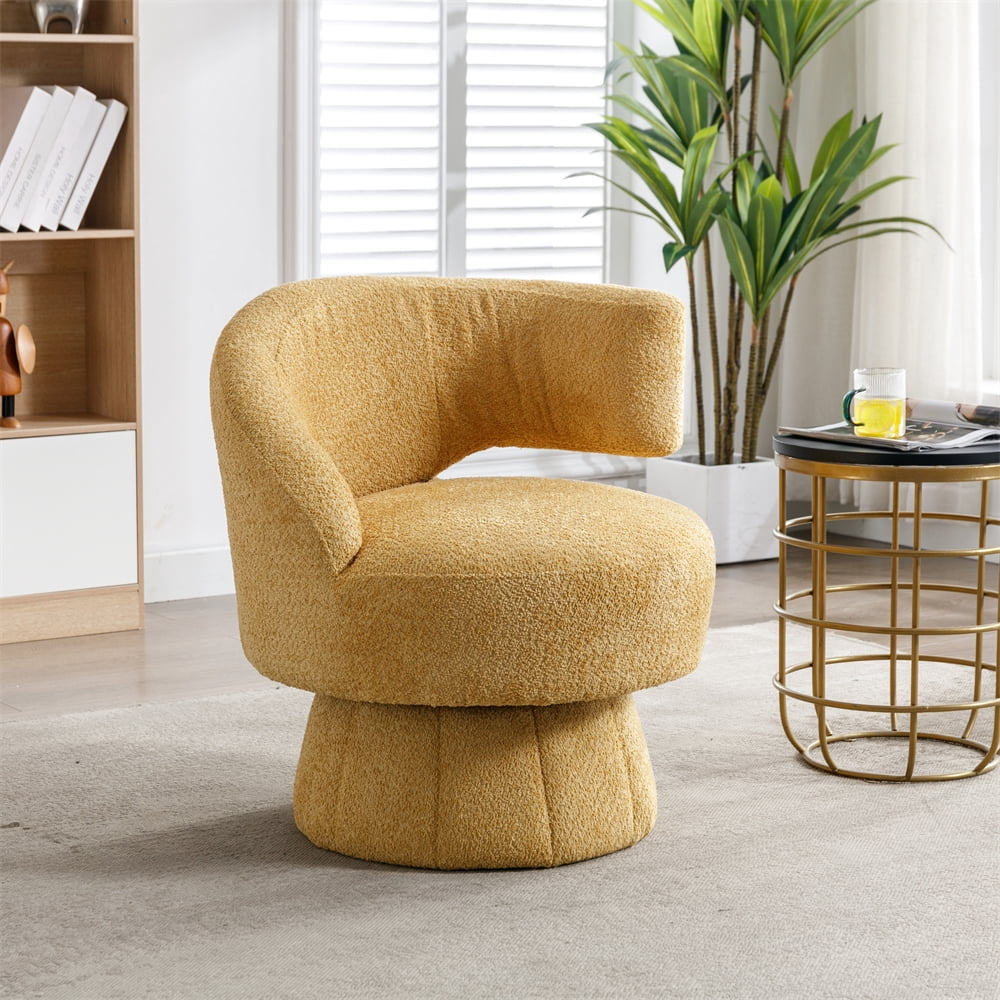 360 Degree Swivel Barrel Chair, Cuddle Accent Chair with Wide ...