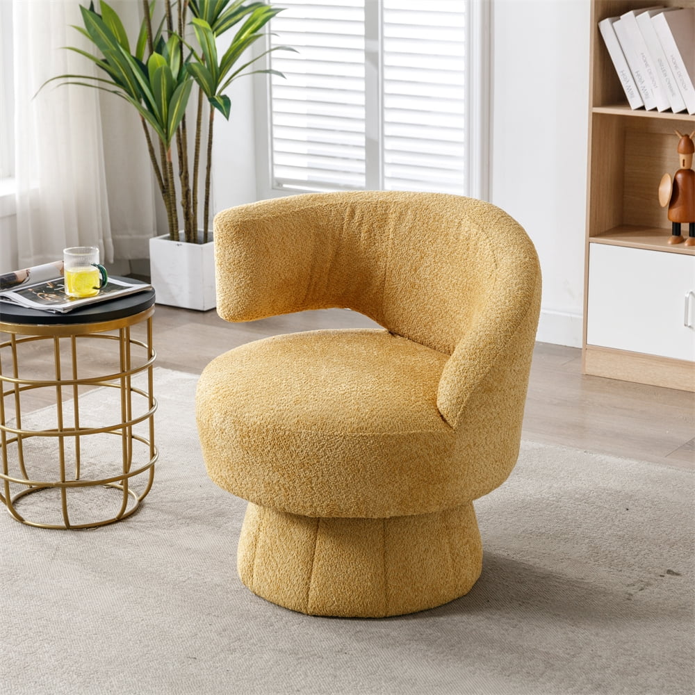 360 Degree Swivel Barrel Chair, Cuddle Accent Chair with Wide ...
