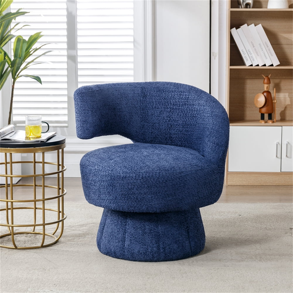 360 Degree Swivel Barrel Chair, Cuddle Accent Chair with Wide ...