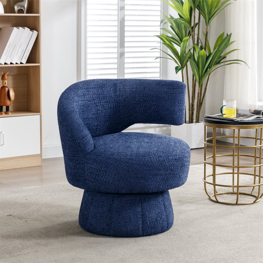 360 Degree Swivel Barrel Chair, Cuddle Accent Chair with Wide ...