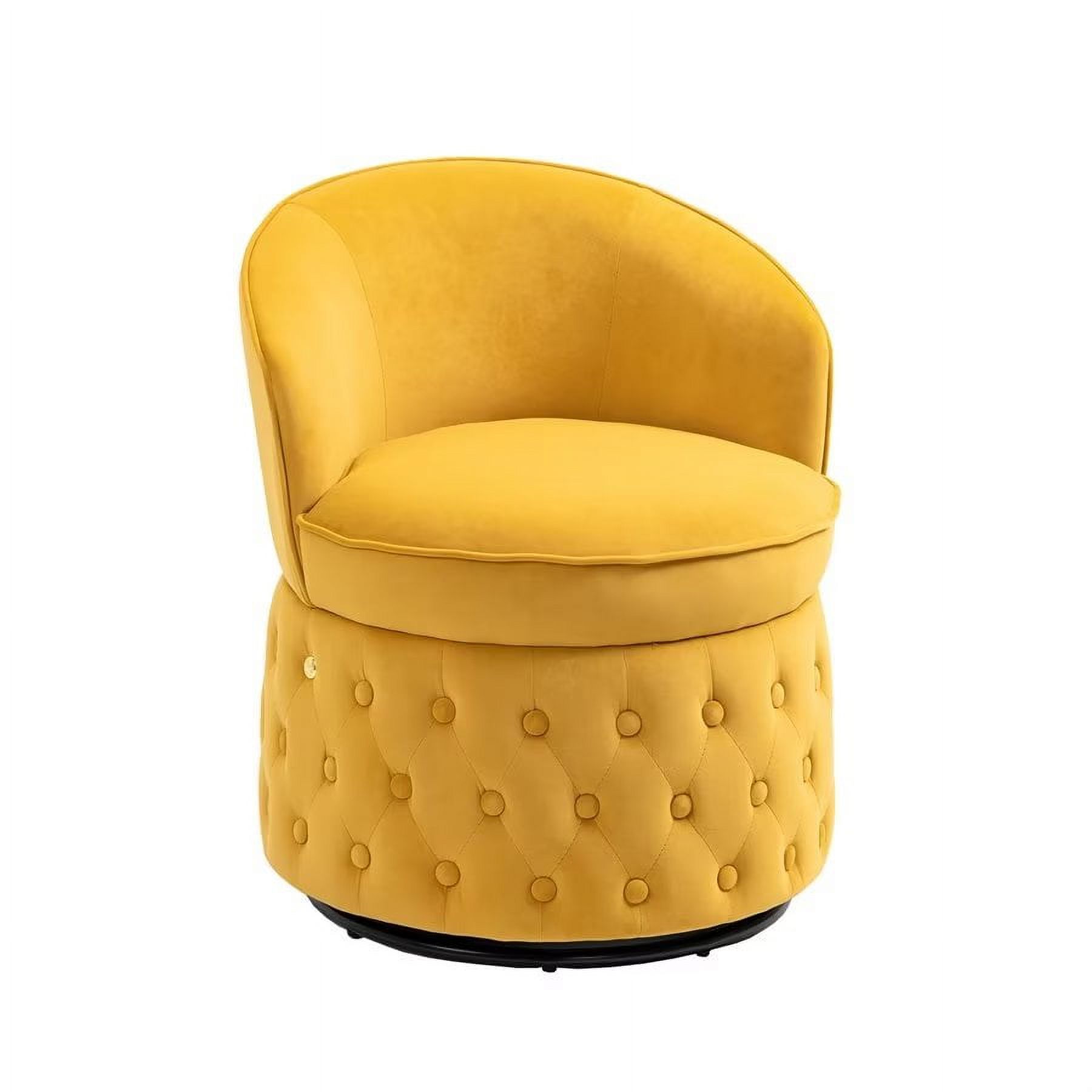 360-Degree Swivel Barrel Chair, Round Club Chair with Sturdy Metal Base ...