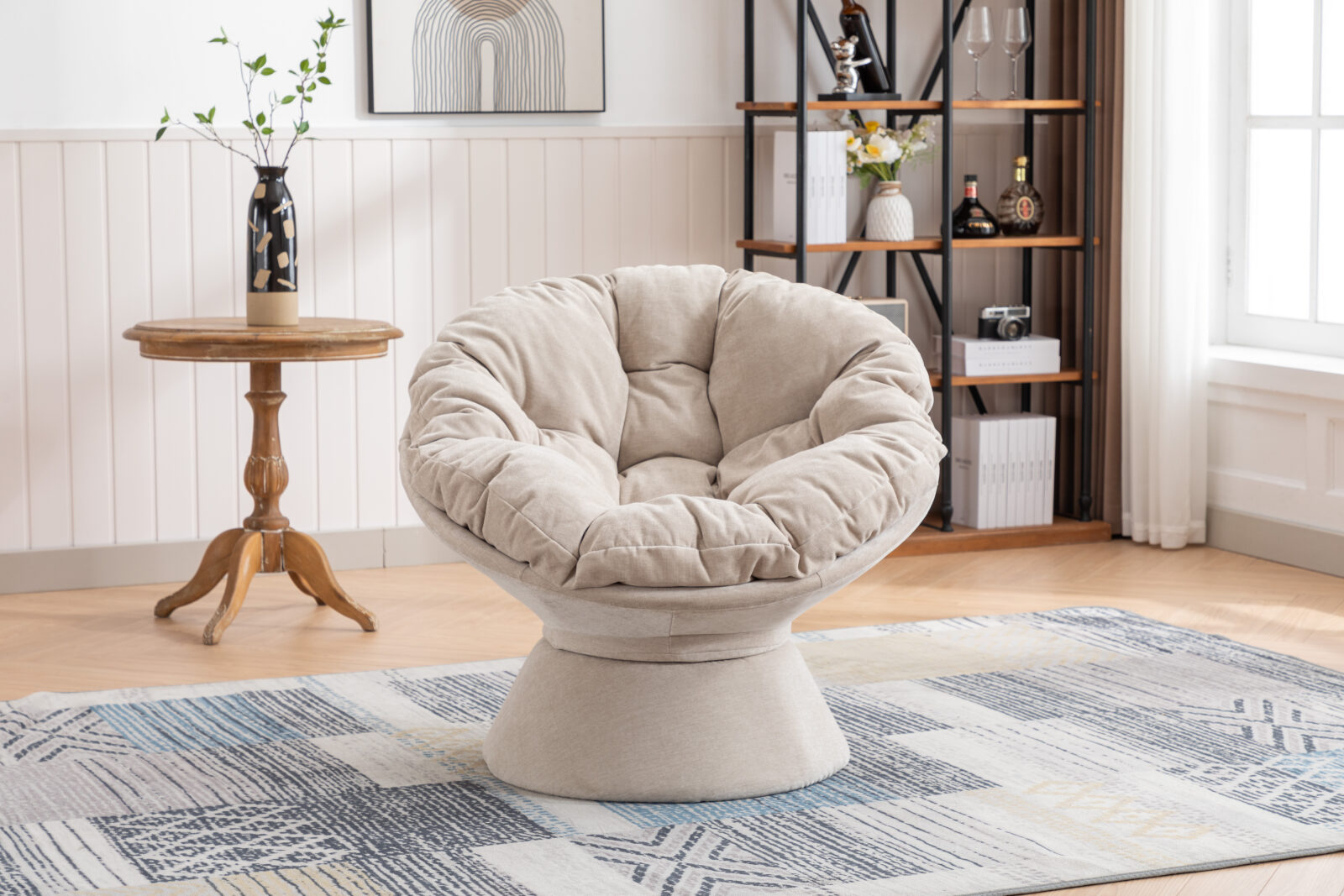 360 Degree Swivel Chair with Comfortable Cushion, Ergonomic Papasan ...