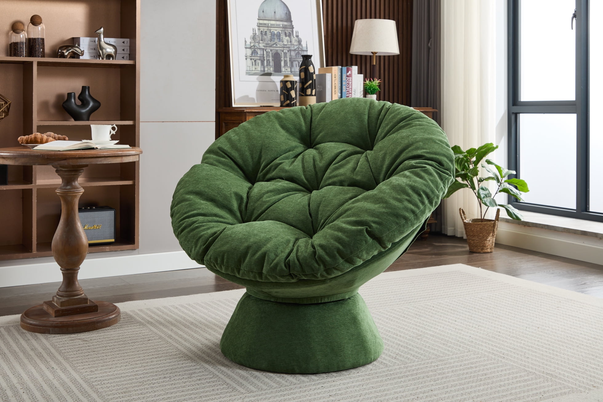 360 Degree Swivel Chair with Comfortable Cushion, Ergonomic Papasan ...