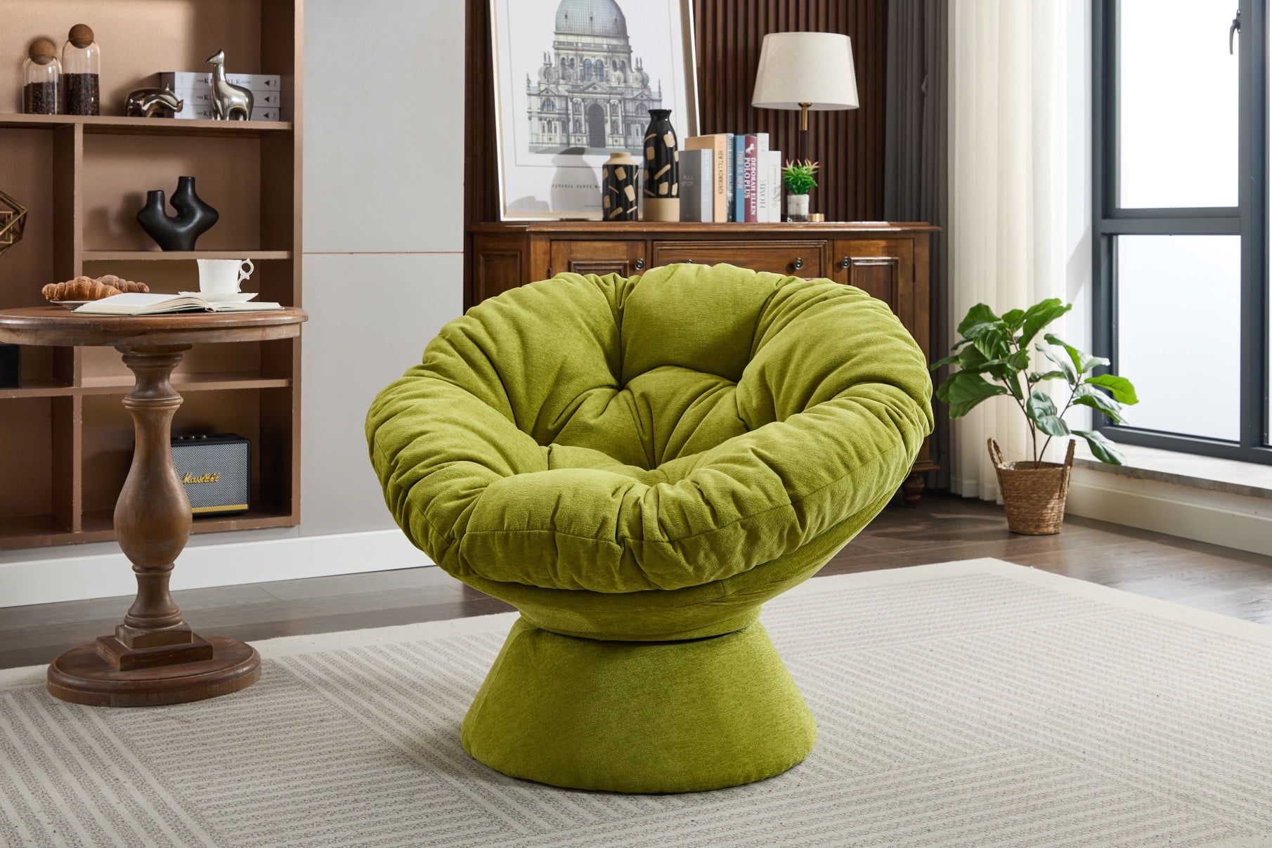 360 Degree Swivel Chair with Comfortable Cushion, Ergonomic Papasan ...