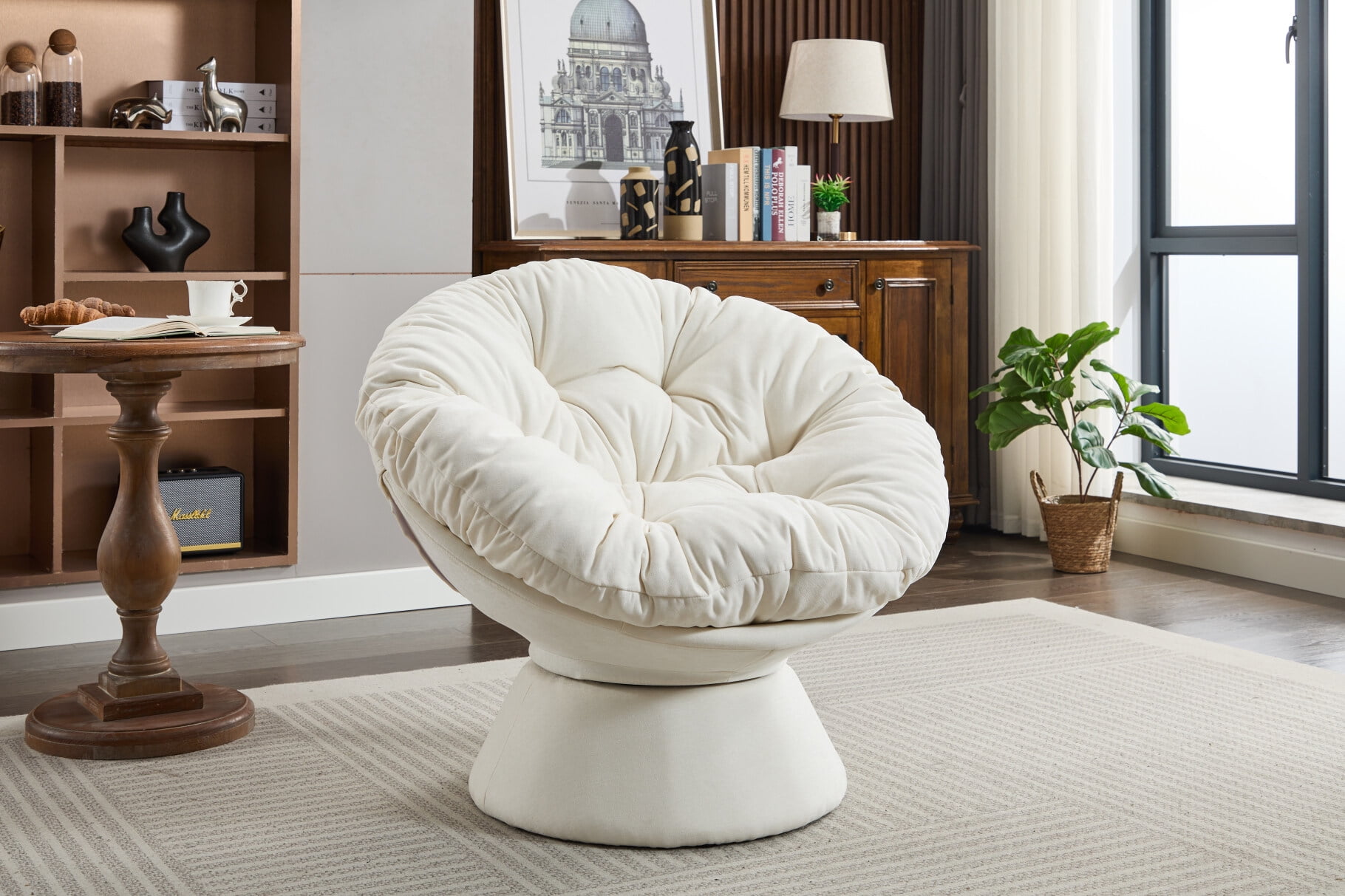 360 Degree Swivel Chair with Comfortable Cushion, Ergonomic Papasan ...